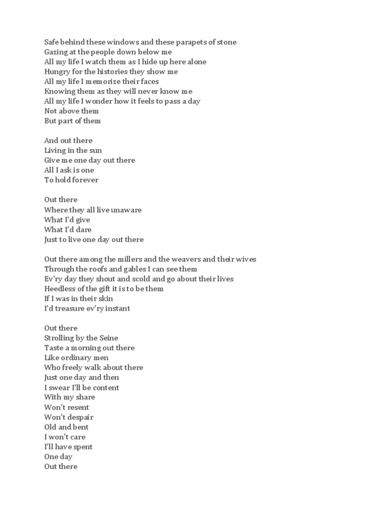 Out There - Lyrics | PDF