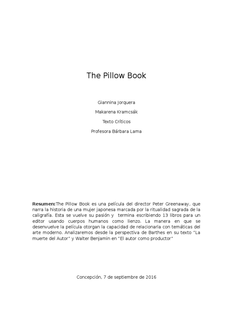 Análisis de "The Pillow Book" | PDF | Autor | Los símbolos