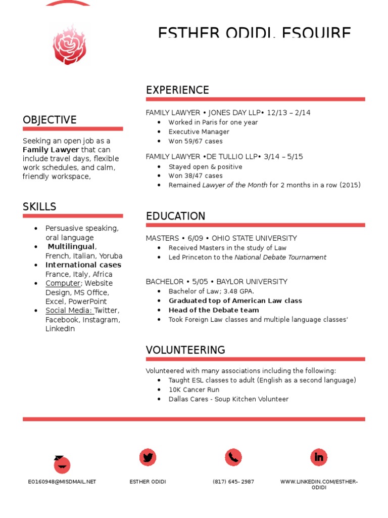 Esther Odidi, Esquire: Experience | PDF | Career & Growth | Wellness