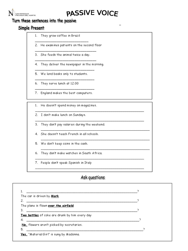 Practice - Passive Voice, Simple Present | PDF