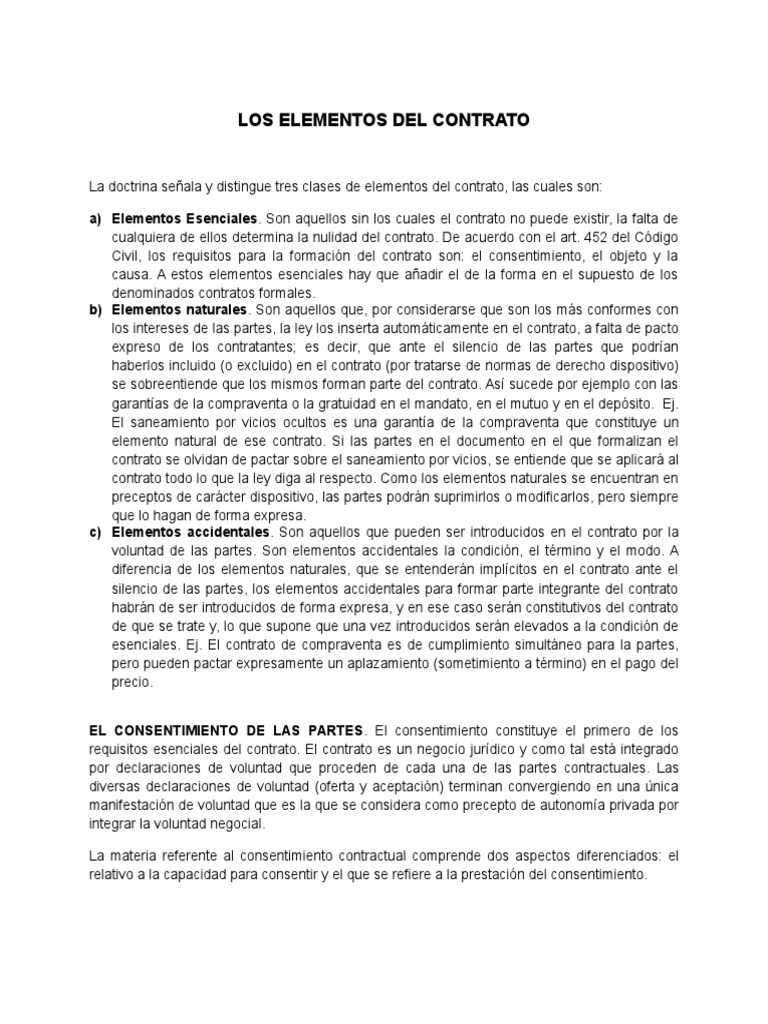 Elementos Del Contrato | PDF | Instituciones sociales | Ciencias sociales