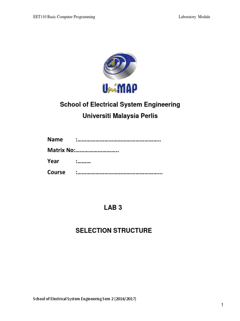 Lab 03 - Selection Structures | PDF | Control Flow | Computer Programming
