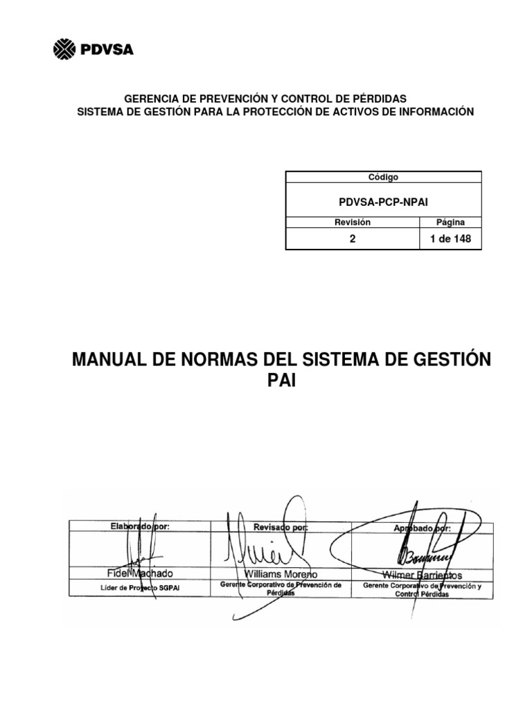 Manual de Normas PAI | PDF | Recursos humanos | Continuidad del negocio