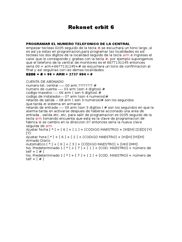 Rokonet Orbit 6 | PDF