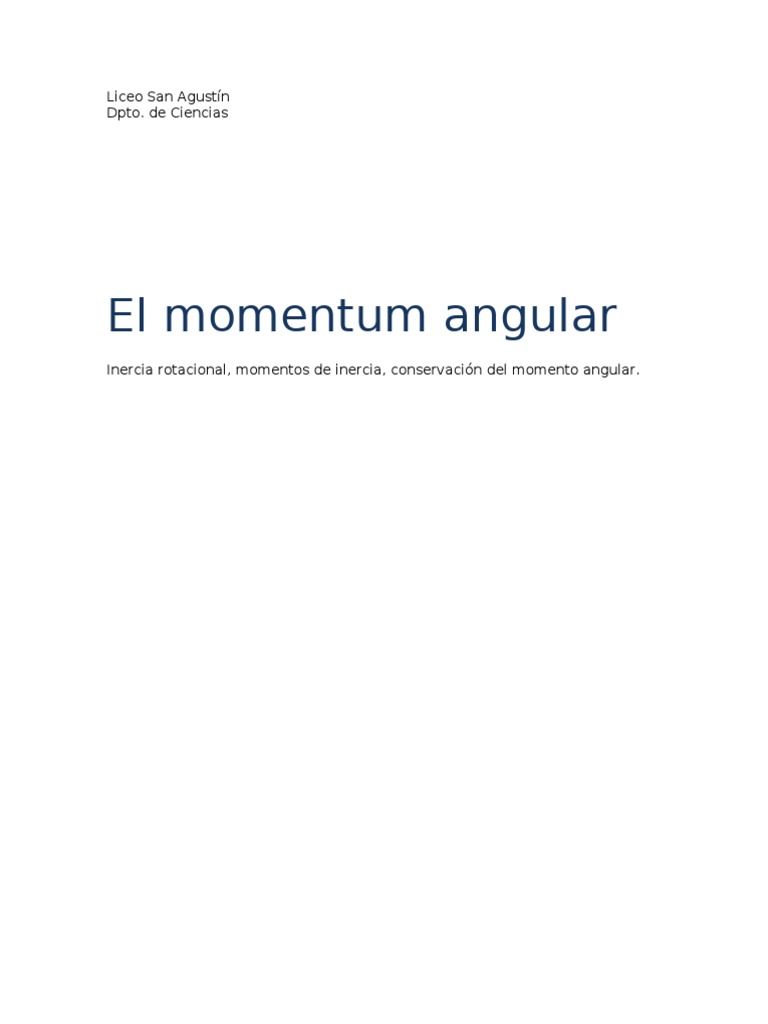 Conceptos de Momentum Angular | PDF | Impulso | Momento angular