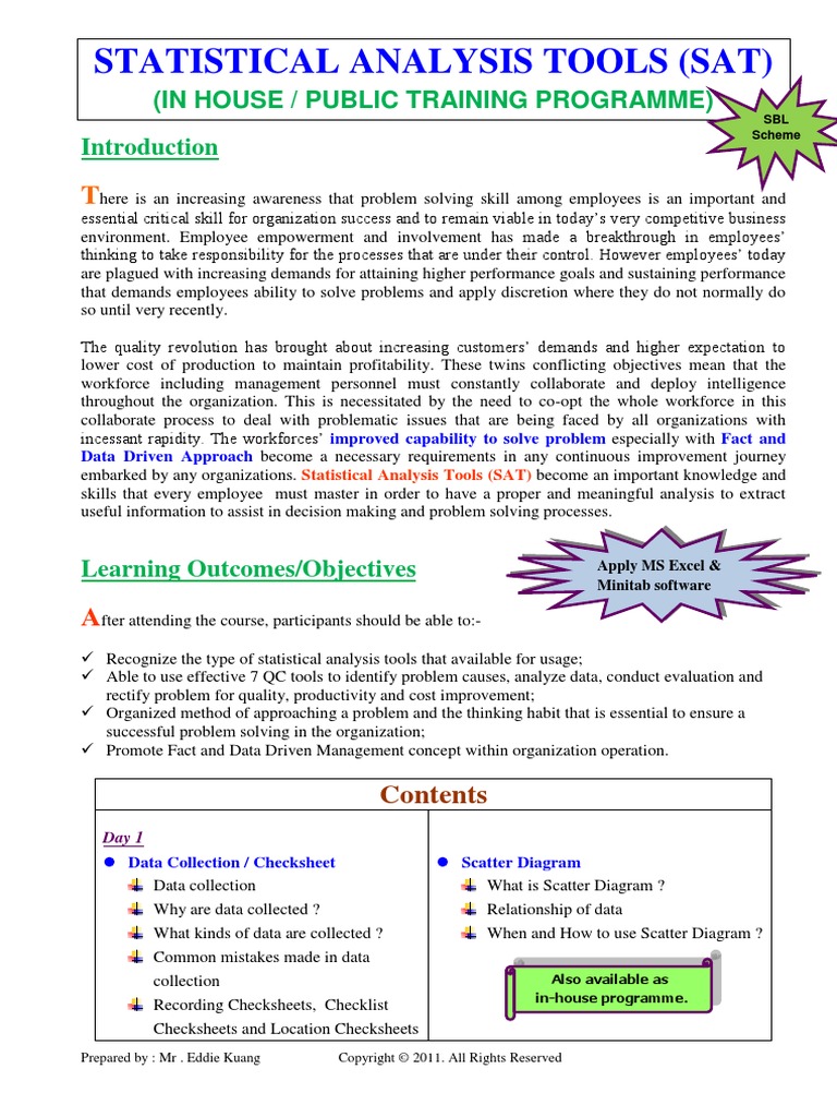 10.statistical Analysis Tools (SAT) | PDF | Employment | Statistics