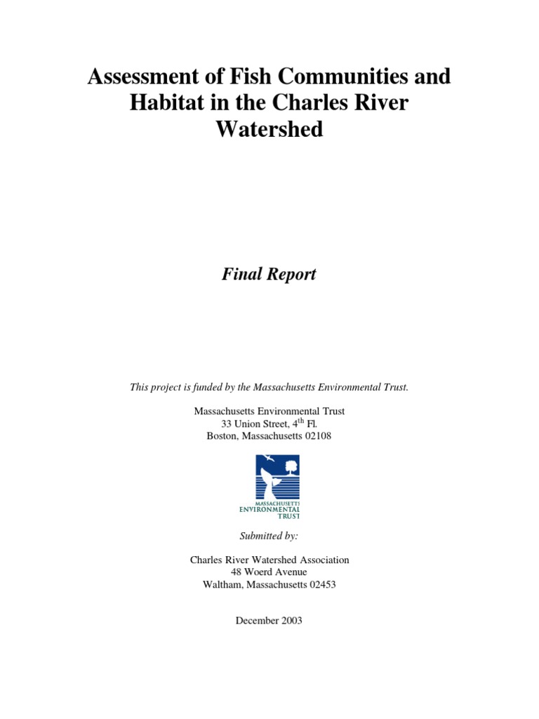 Assessment of Fish Communities and Habitat in The Charles River ...