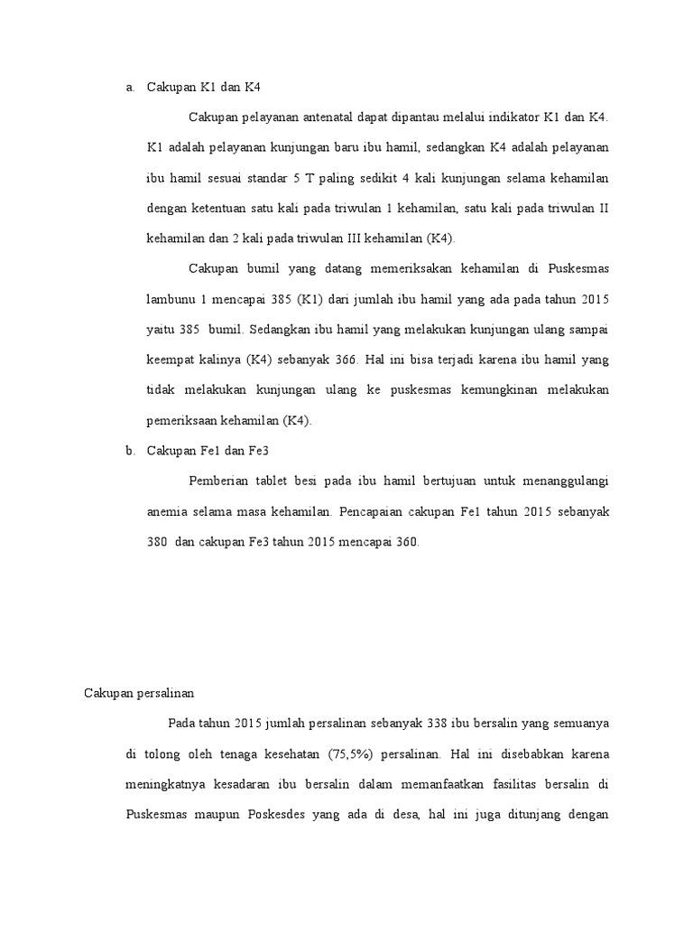 Cakupan K1 Dan K4 Pdf