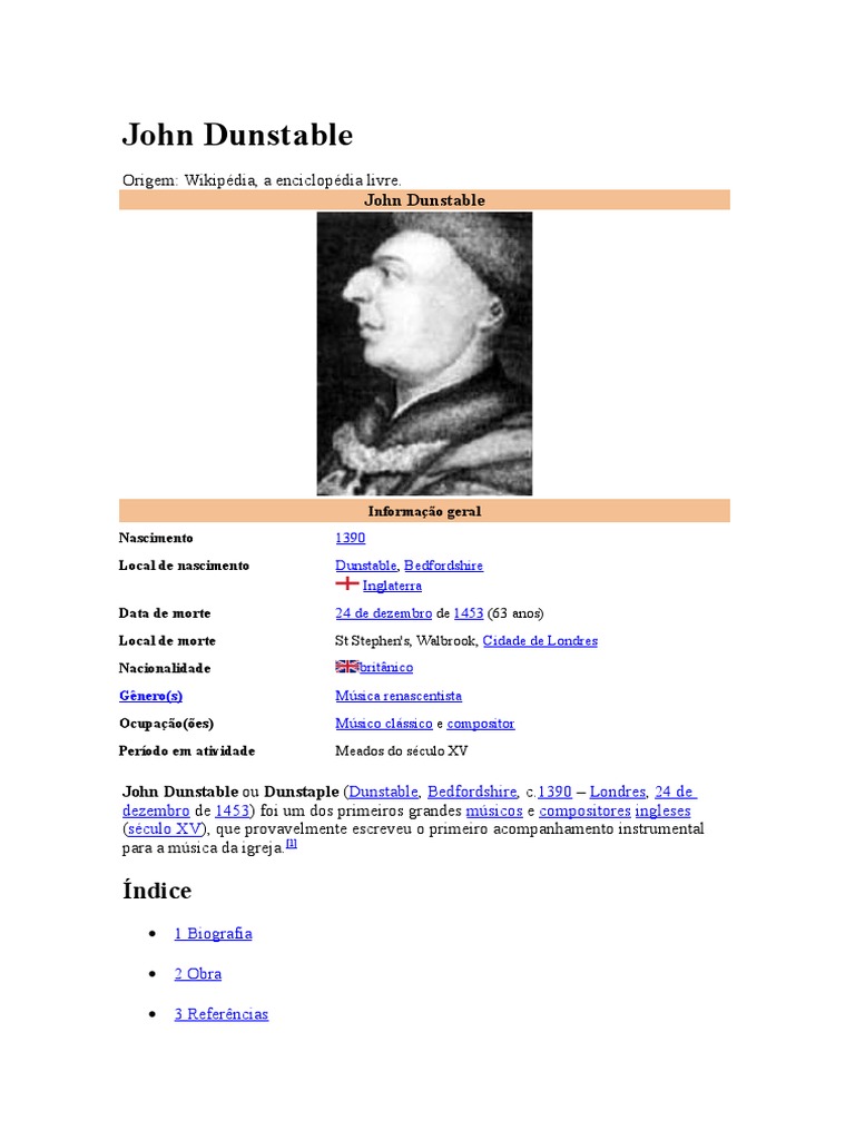 John Dunstable | Download grátis PDF | Música clássica | Entretenimento ...