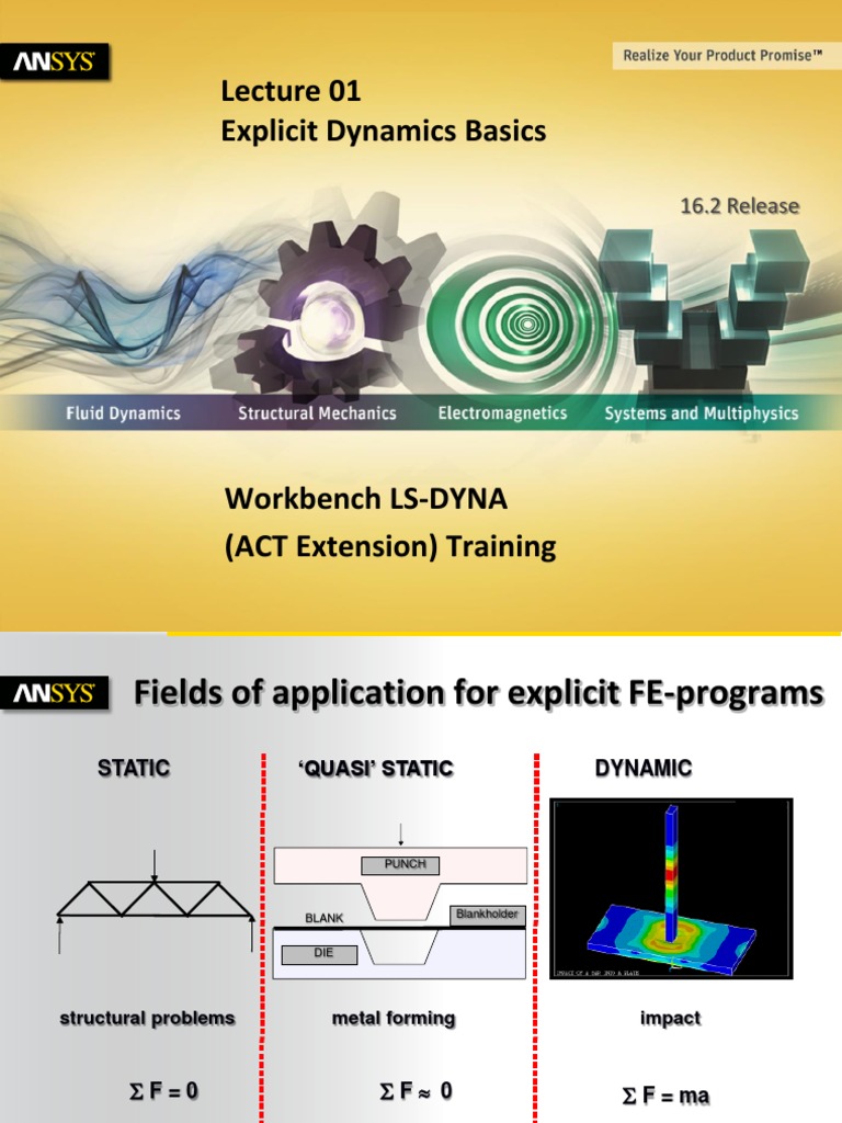 L01_ANSYS_WB_LS-DYNA - Explicit Dynamics Basics | Plasticity (Physics) | Elasticity (Physics)
