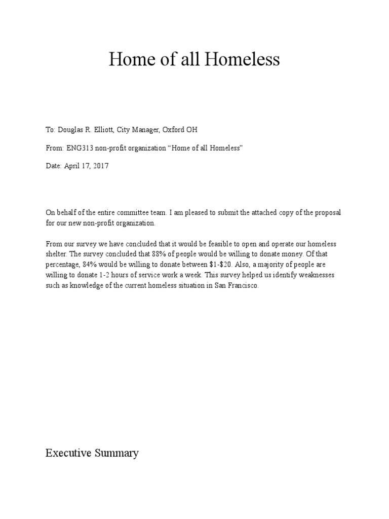 Homeless Proposal | PDF | Homelessness | Volunteering