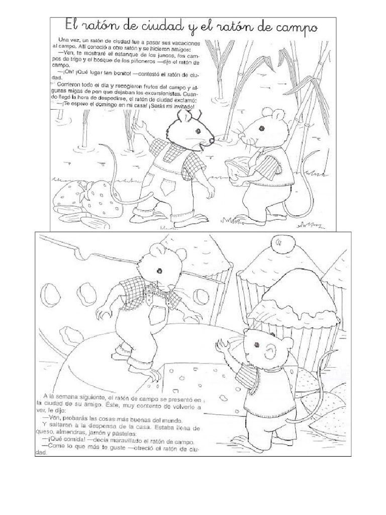 Cuento EL RATÓN DEL CAMPO Y LA CIUDAD | PDF