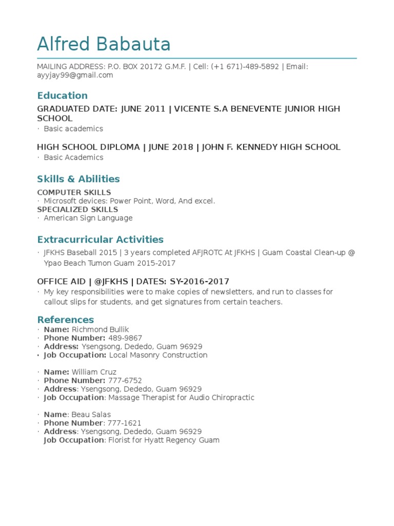 Babauta Resume 2nd PD | PDF