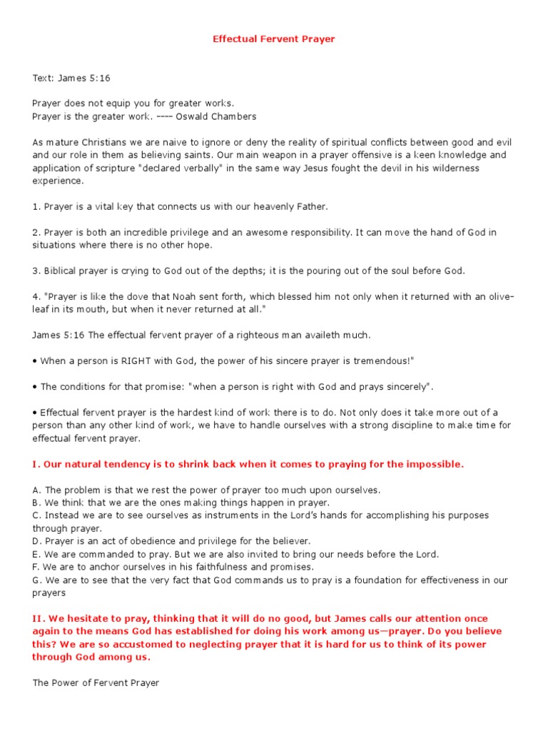 Effectual Fervent Prayer | PDF | Elijah | Daniel (Biblical Figure)