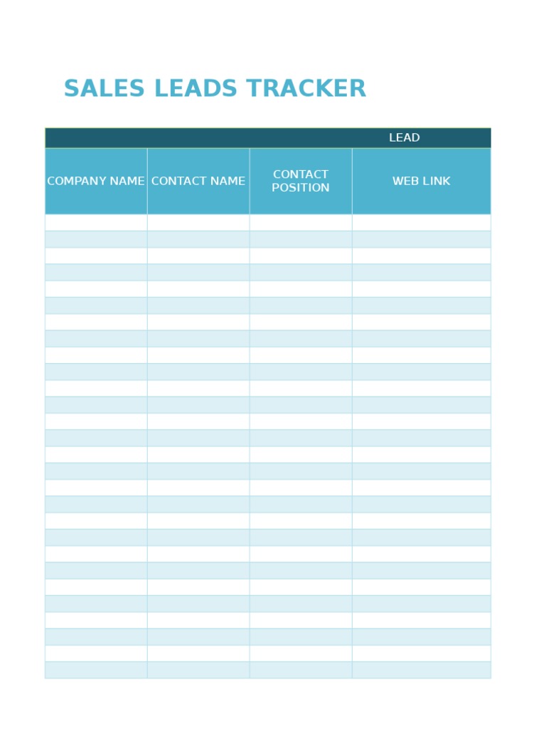 Sales Leads Tracker Template | PDF | Computer Network | Computer Mediated Communication