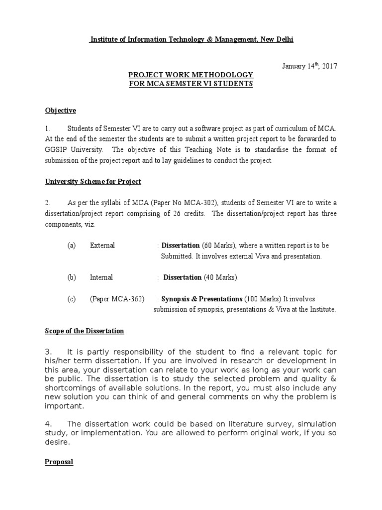 Project Report Guideline MCA Semester VI Project | PDF | Thesis | Software Development Process