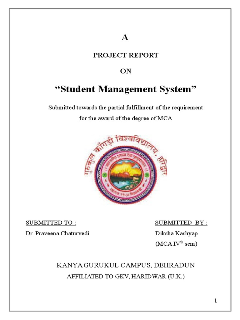 "Student Management System": Project Report | PDF | Input/Output | Databases