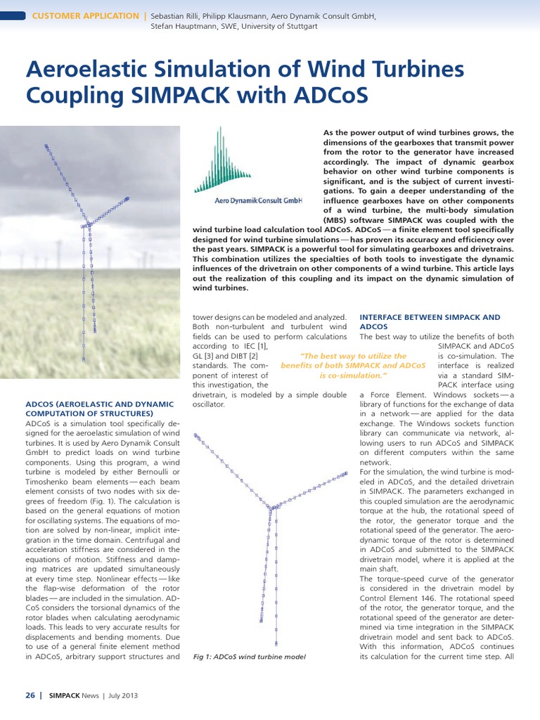SN-1-Jul-2013 Aero-Dyn SWE Aeroelastic Simulation With ADCoS | PDF ...