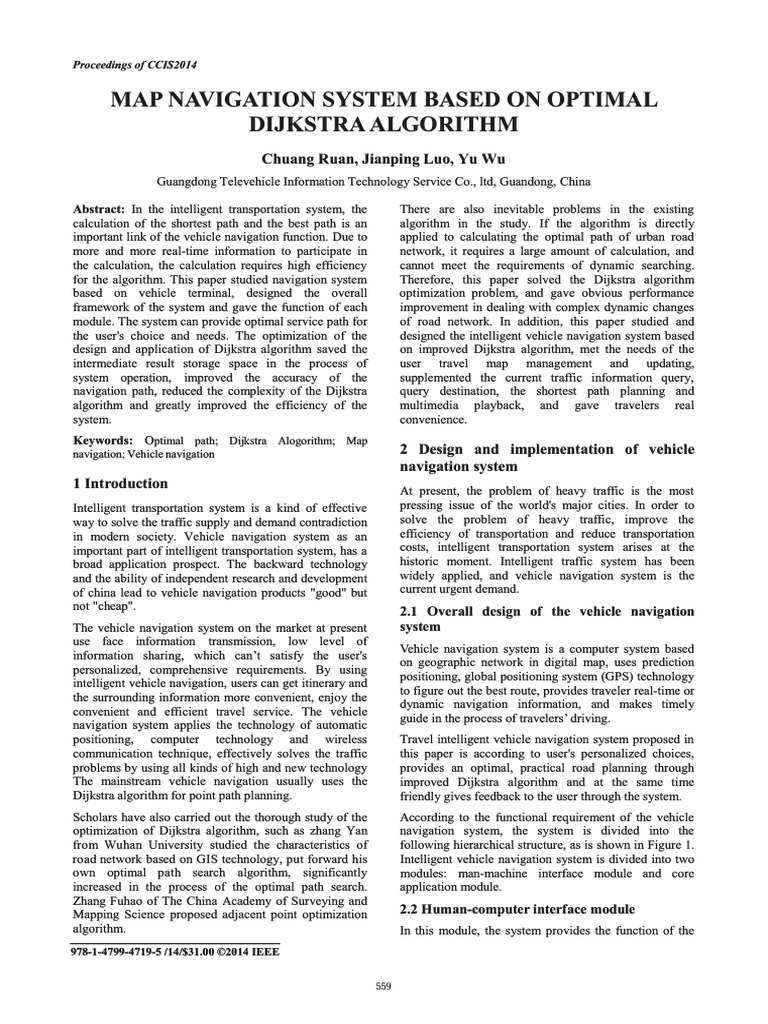 Map Navigation System Based On Optimal Dijkstra Algorithm | PDF | Areas ...