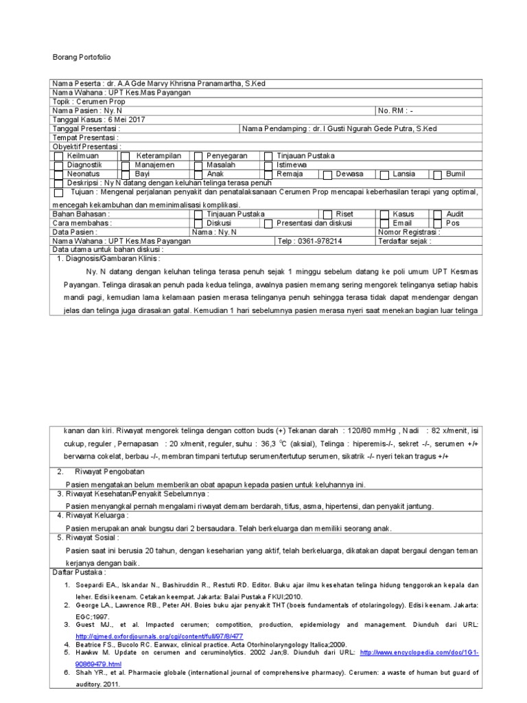Penatalaksanaan Cerumen Prop pada Pasien | PDF | Sains & Matematika