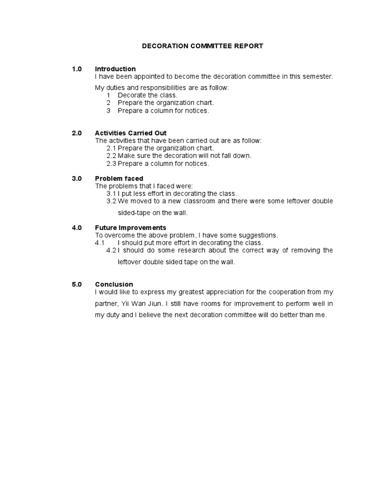 Post Mortem Report (Decoration Committee) | PDF | Career & Growth