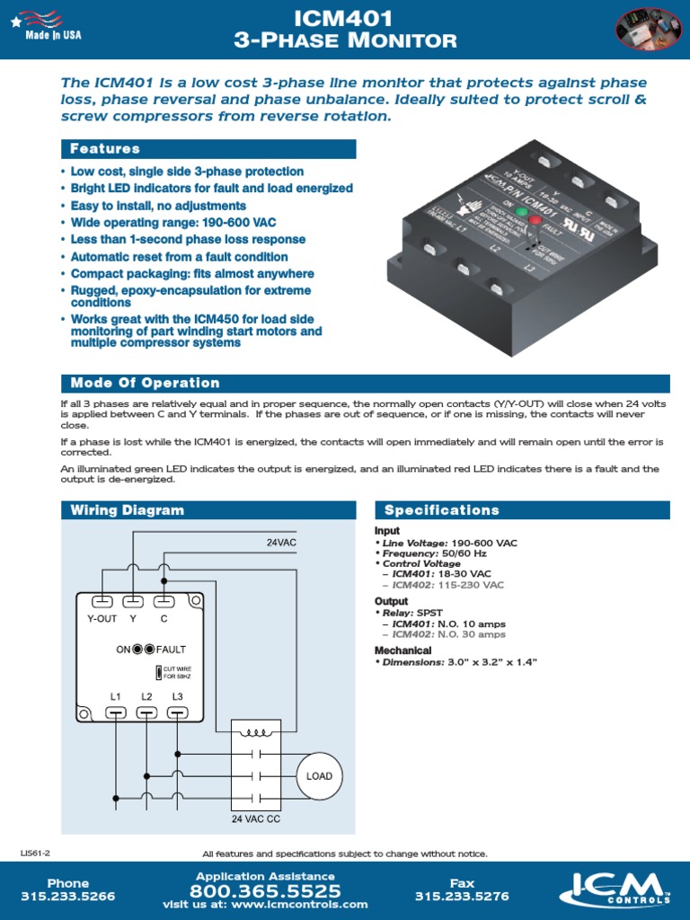 ICM 401 Phase Controller | PDF | Switch | Relay