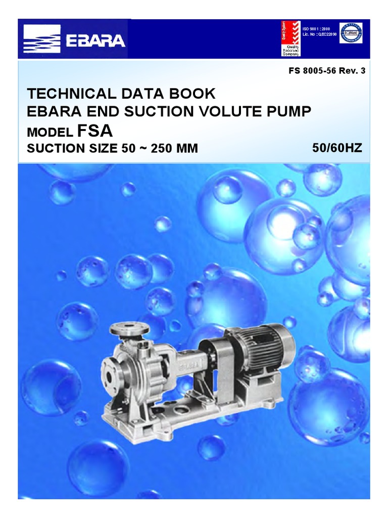 Pump Ebara Catalogue EBARA FSA | PDF | Pump | Bronze