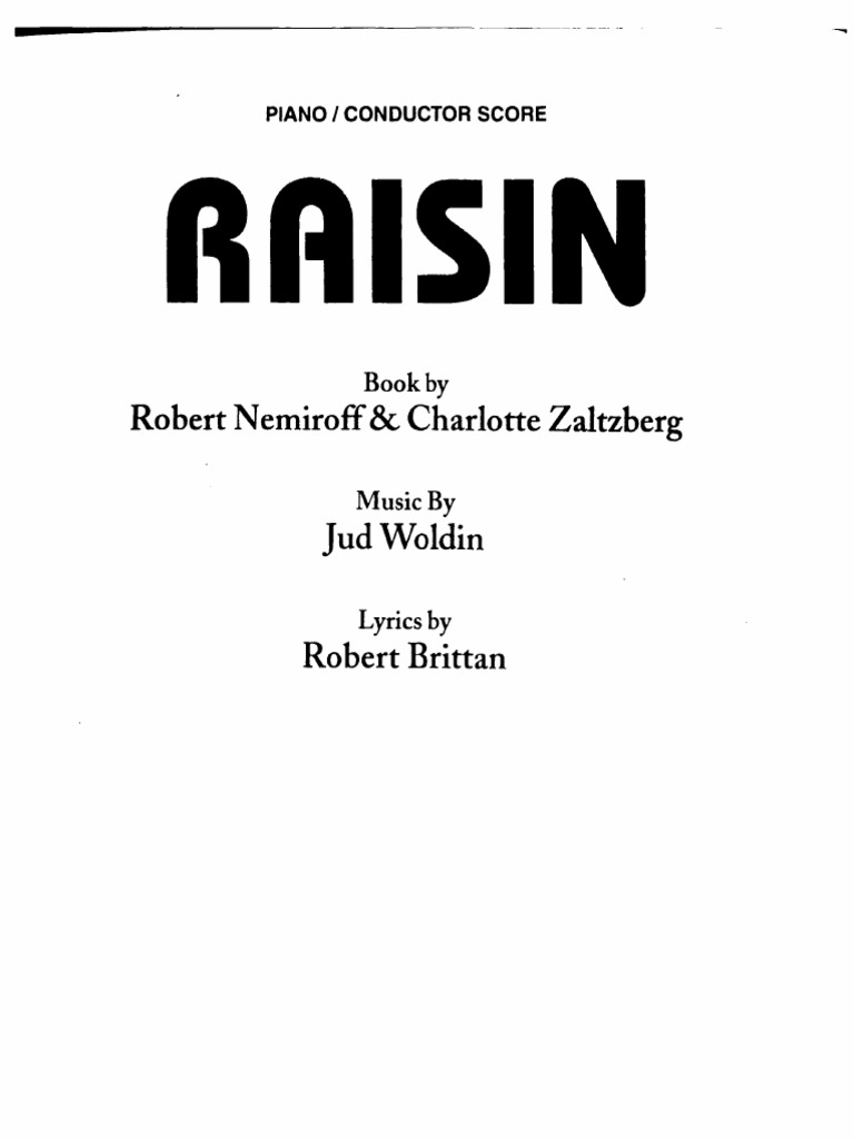 Raisin - The Musical | PDF