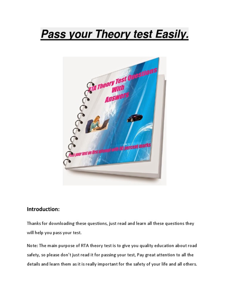 Pass Your Theory Test Easily1 | PDF | Headlamp | Traffic