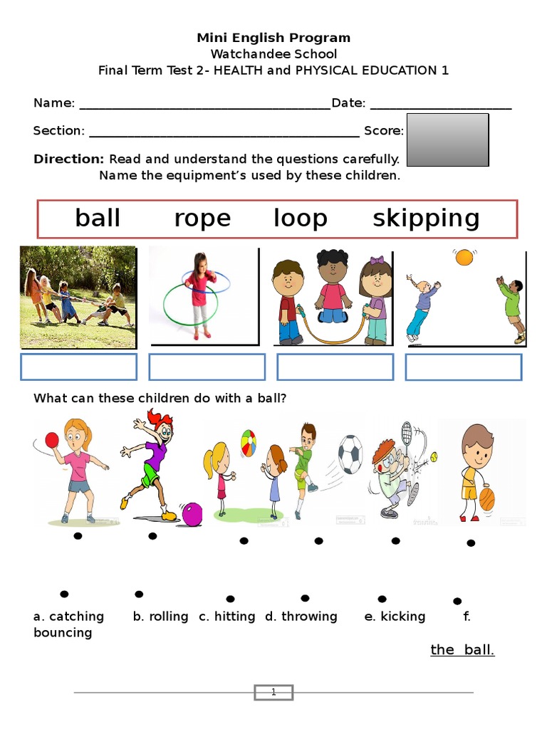 Ball Rope Loop Skipping Rope: Mini English Program | PDF