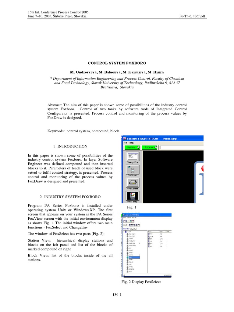 Foxboro Control System | PDF | Parameter (Computer Programming ...