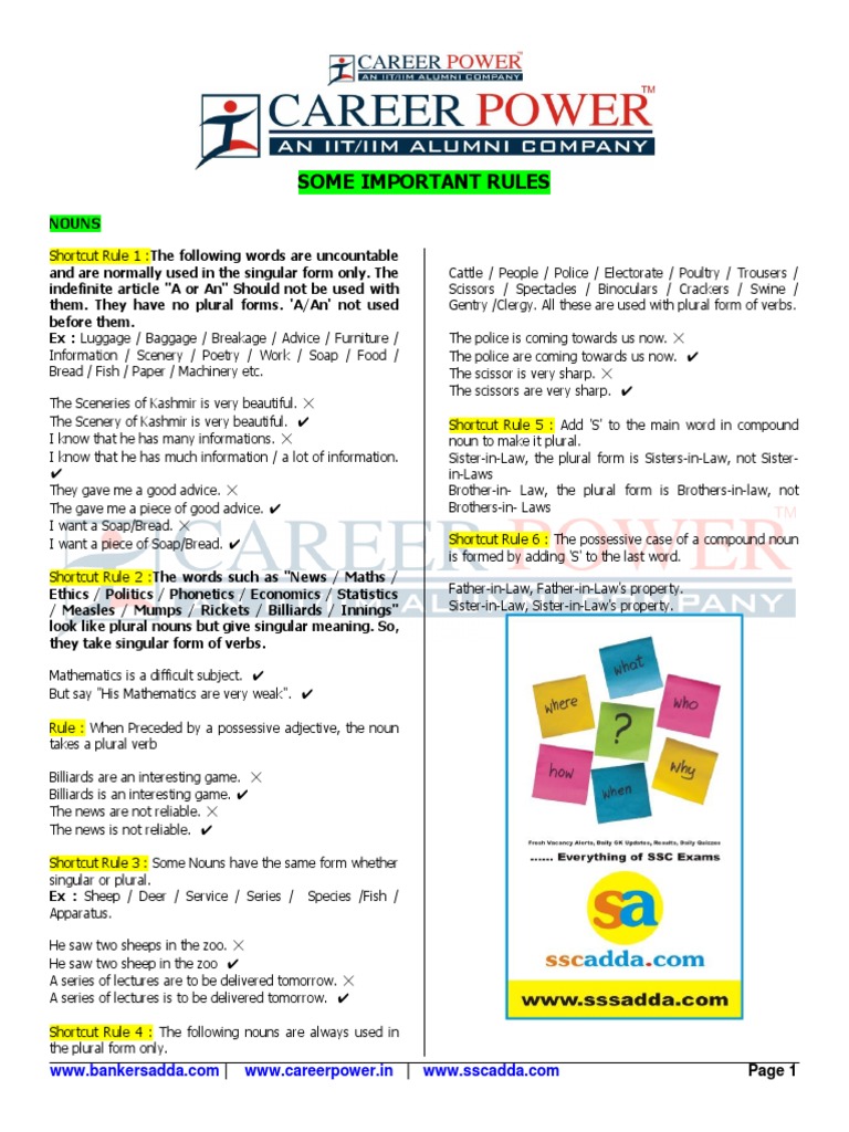 English Capsule | PDF | Grammatical Number | Adverb