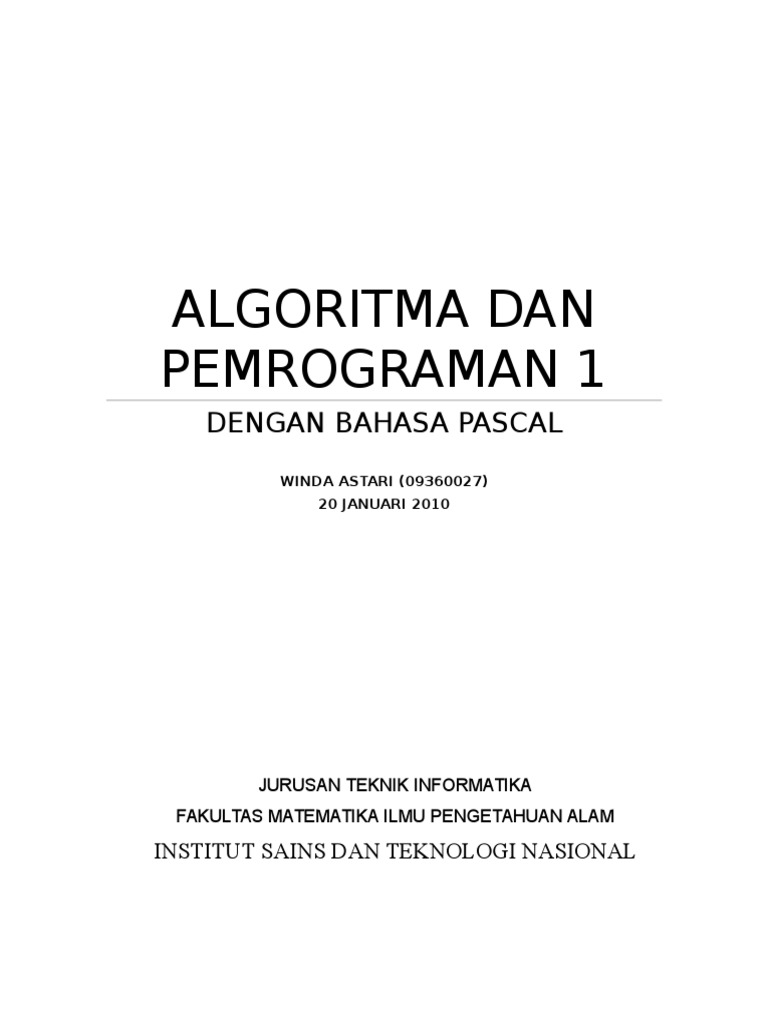 Belajar Pascal untuk Mahasiswa | PDF