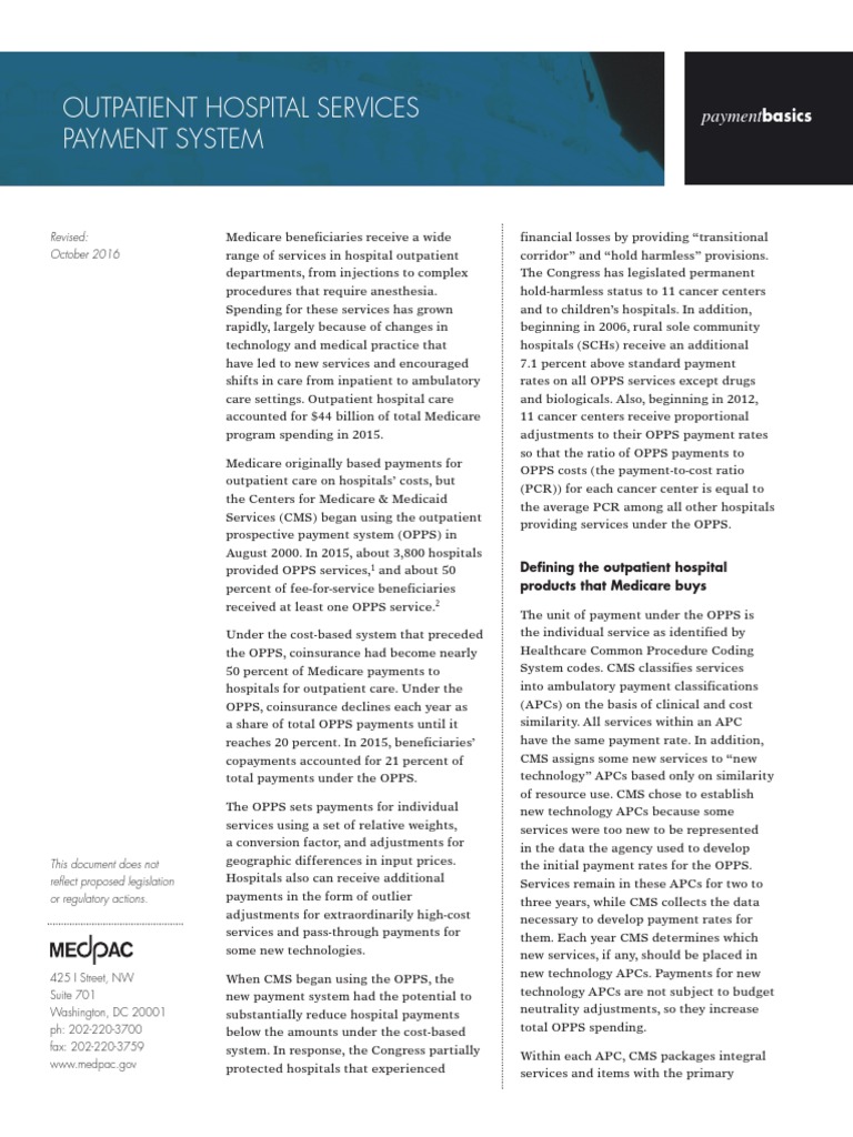 Medpac Payment Basics 16 Opd Final | PDF | Medicare (United States ...