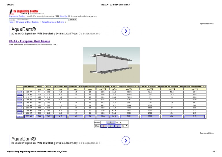 HE-AA - European Steel Beams | PDF | Economic Sectors | Structural ...