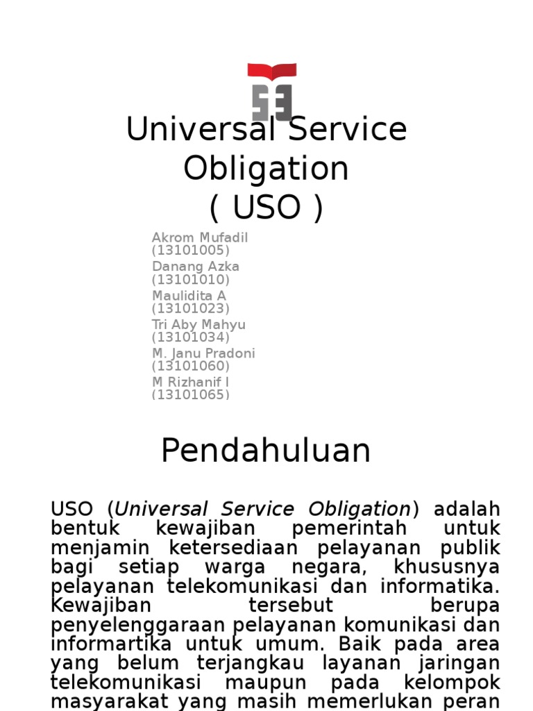 Universal Service Obligation | PDF