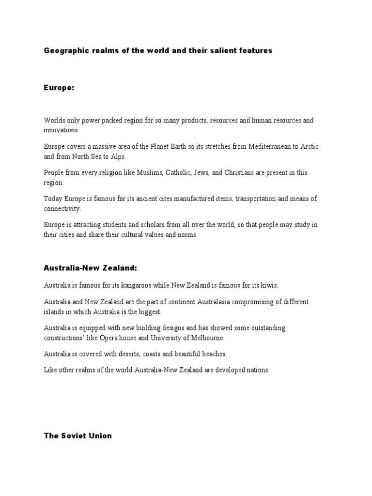 Overview of the 12 Geographic Realms | PDF | Africa | Asia