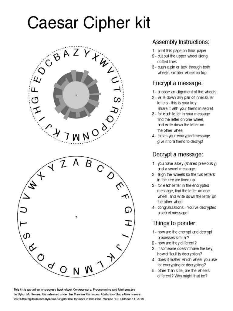 Caesar Code Wheel