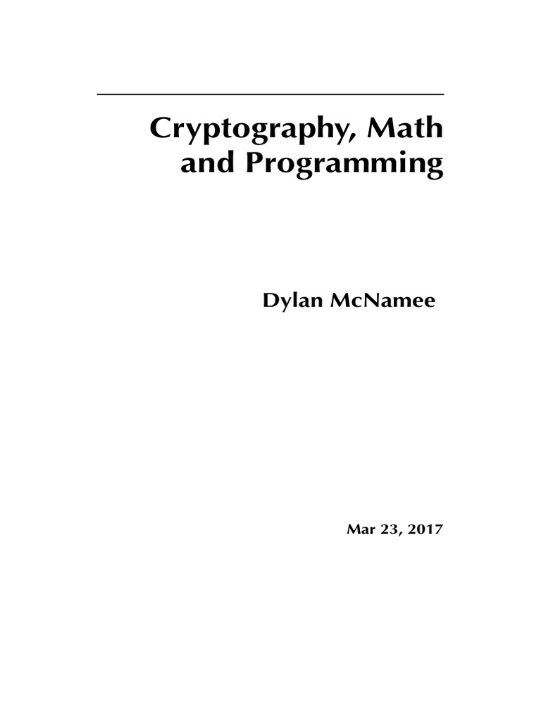 Cryptography, Math and Programming | PDF | File Format | Cipher Cryptography, Math and Programming | PDF | File Format | Cipher