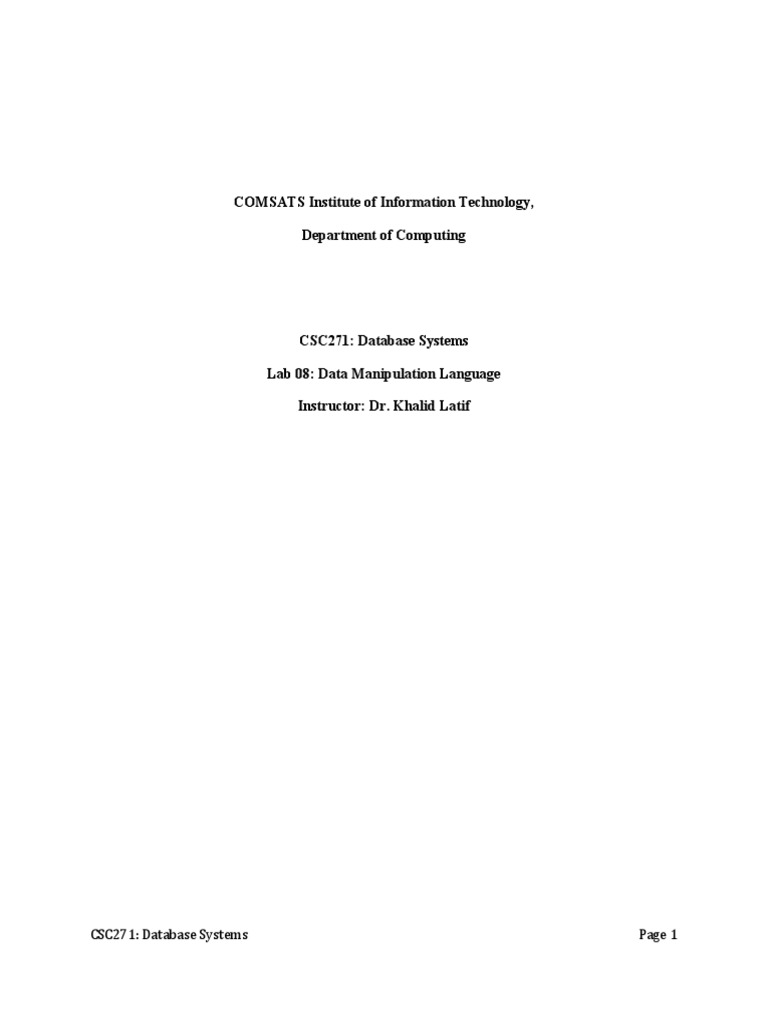 COMSATS Institute of Information Technology, Department of Computing | PDF