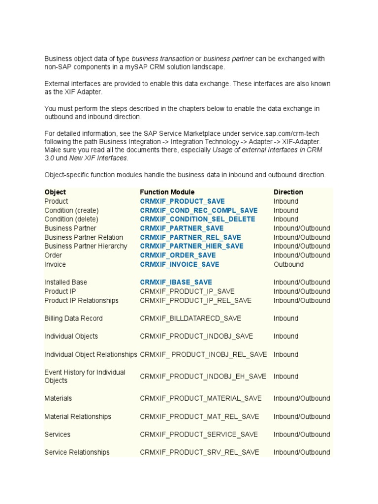 XIF Setup | PDF | Interface (Computing) | Customer Relationship Management
