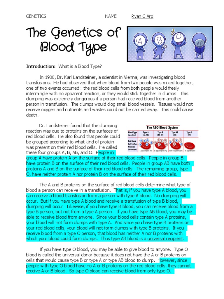 Blood Types | PDF | Dominance (Genetics) | Zygosity