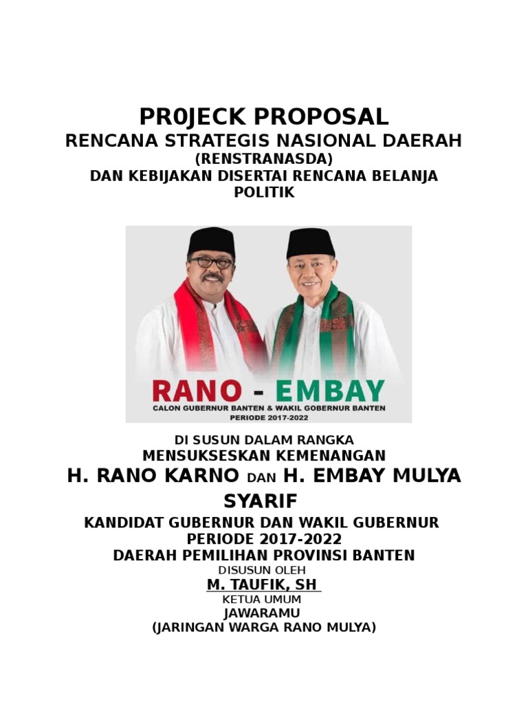Projek Proposal Pilkada Rano Dan Mul Banten 2016 Edit | PDF