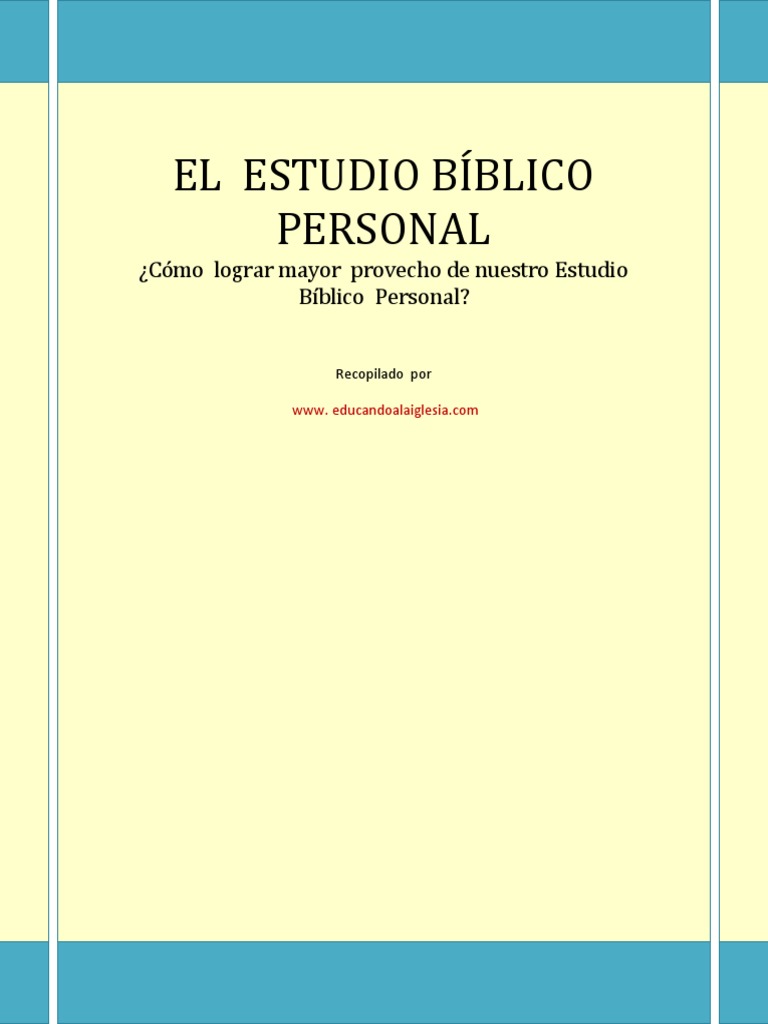 El Estudio Biblico Personal de La Biblia (IC) PDF | PDF | Cristo (título) | Pecado