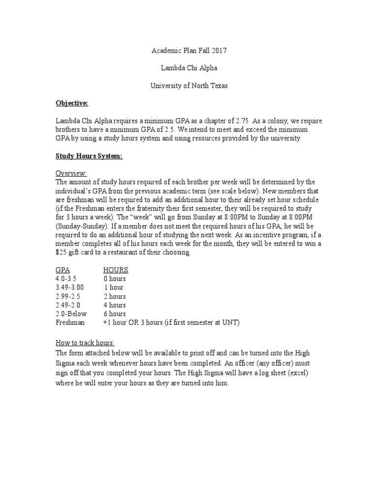 Sample Academic Plan | PDF | Fraternities And Sororities