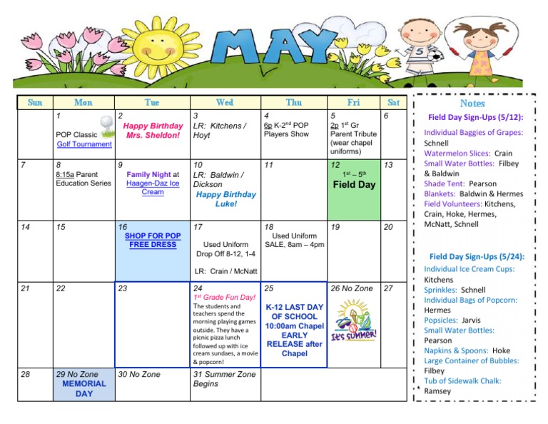 Brandon May Calendar | PDF | Frozen Desserts | Desserts