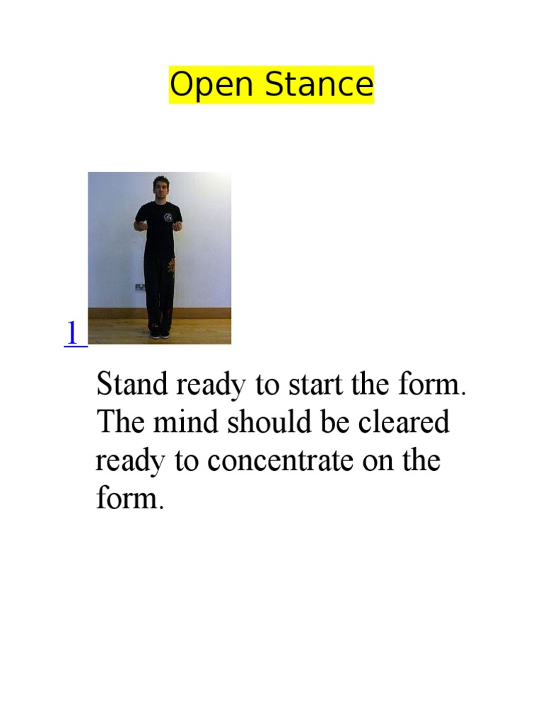 Open Stance Wing Chun Form | PDF | Wing Chun | Hand