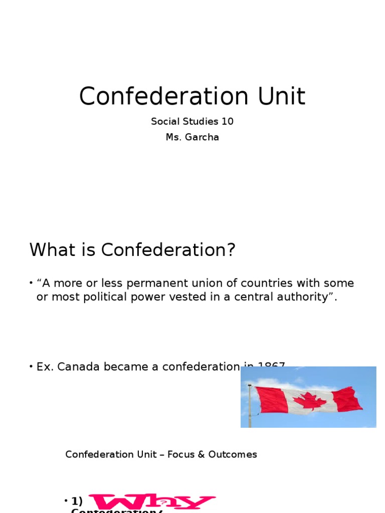 Confed - 1 | PDF | Canada | Politics Of Canada