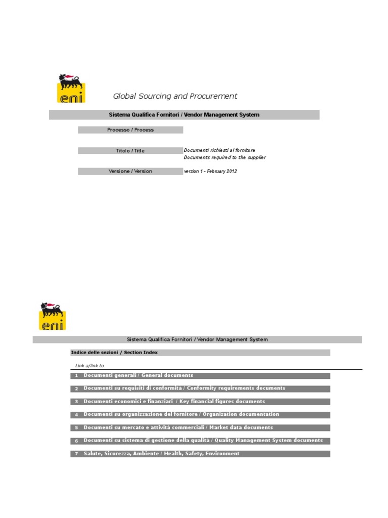Eni Qualification System General Documents | PDF | Audit | Quality ...