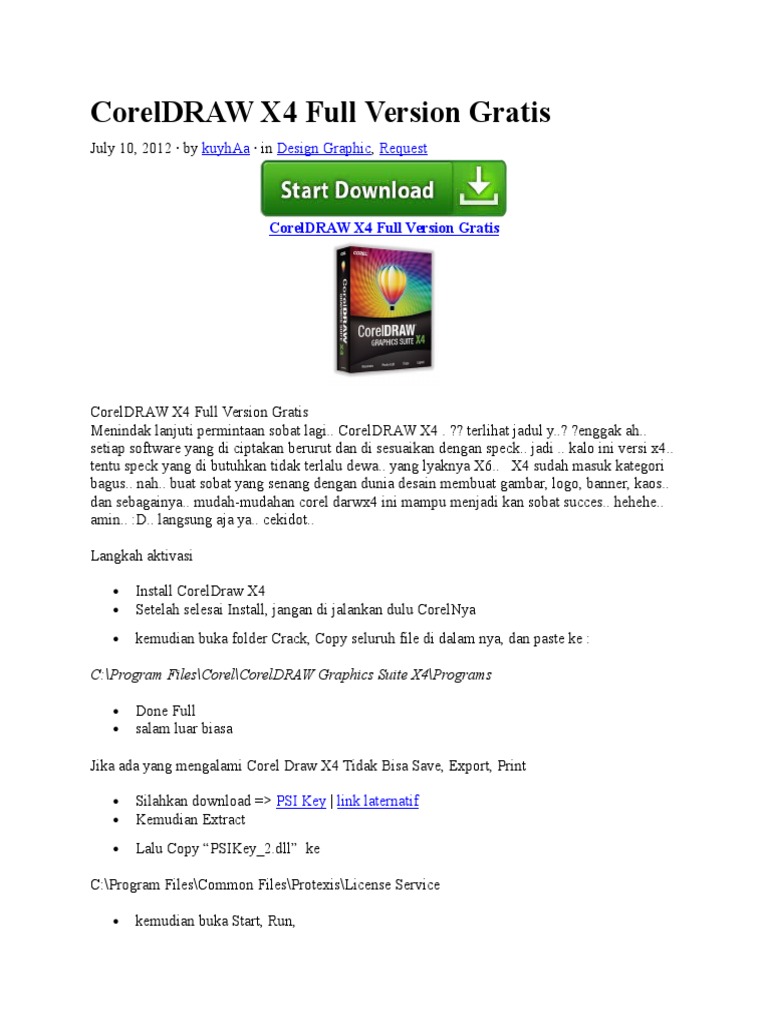 CorelDRAW X4 Full Version Gratis | PDF